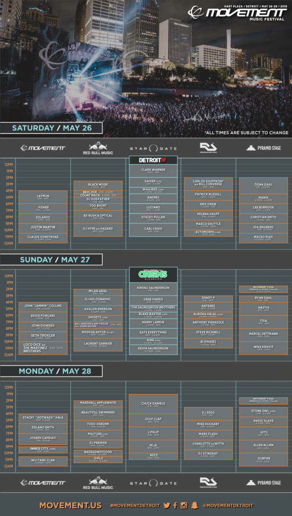 Movement Detroit Announces 2018 Schedule and Stage Programming - 6AM